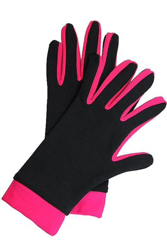IceDress Black / Raspberry Thermal Figure Skating Gloves - Pink Princess