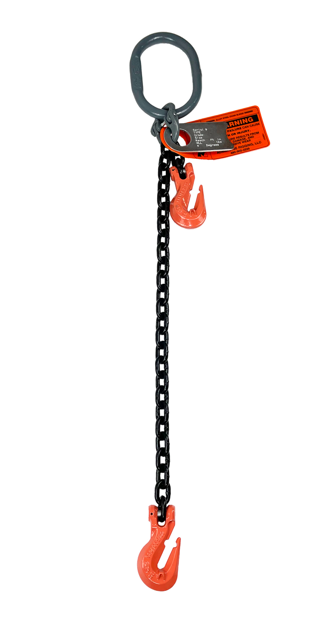 Chain Sling - 1/2" x 6' Single Leg Grab Hook with Adjuster - Grade 100