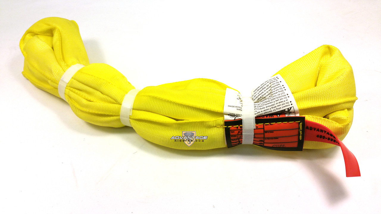 Yellow Endless Polyester Round Sling Tubular 20' Long
