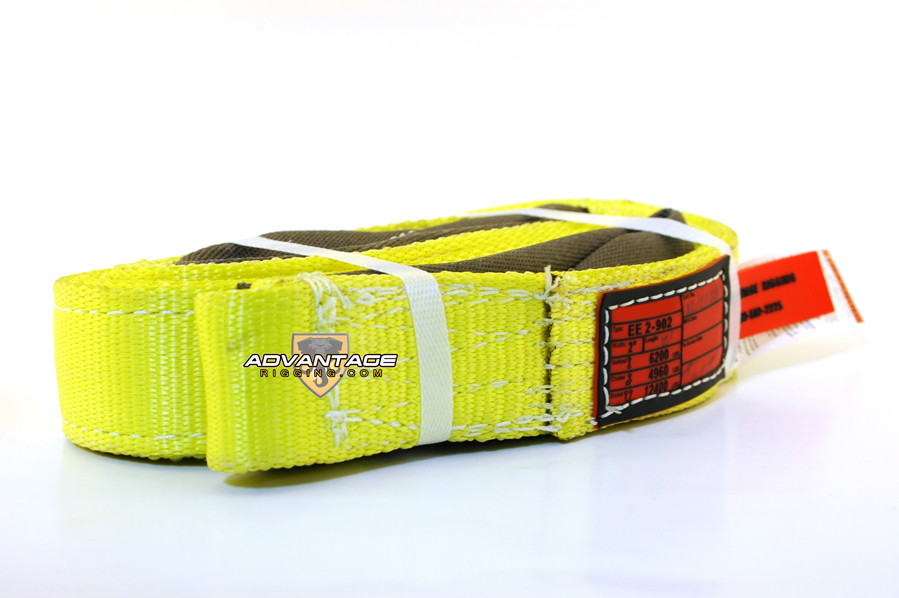 Slip Resistant Nylon Lifting Sling - Twisted Eye and Eye - 2" x 10' - 2 Ply