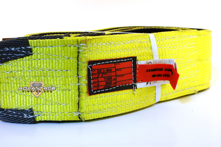 Slip Resistant Nylon Lifting Sling - Twisted Eye and Eye - 4" x 10' - 2 Ply