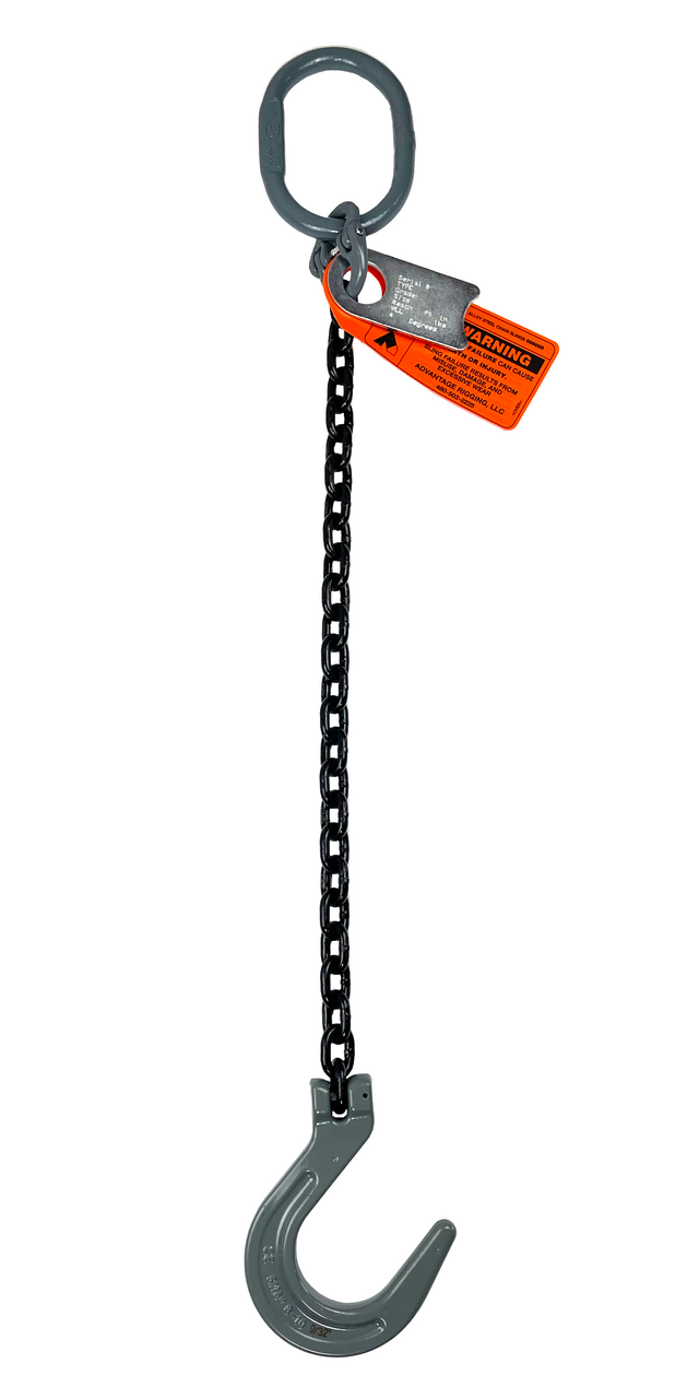 Chain Sling - 9/32" x 5' Single Leg with Foundry Hook - Grade 100