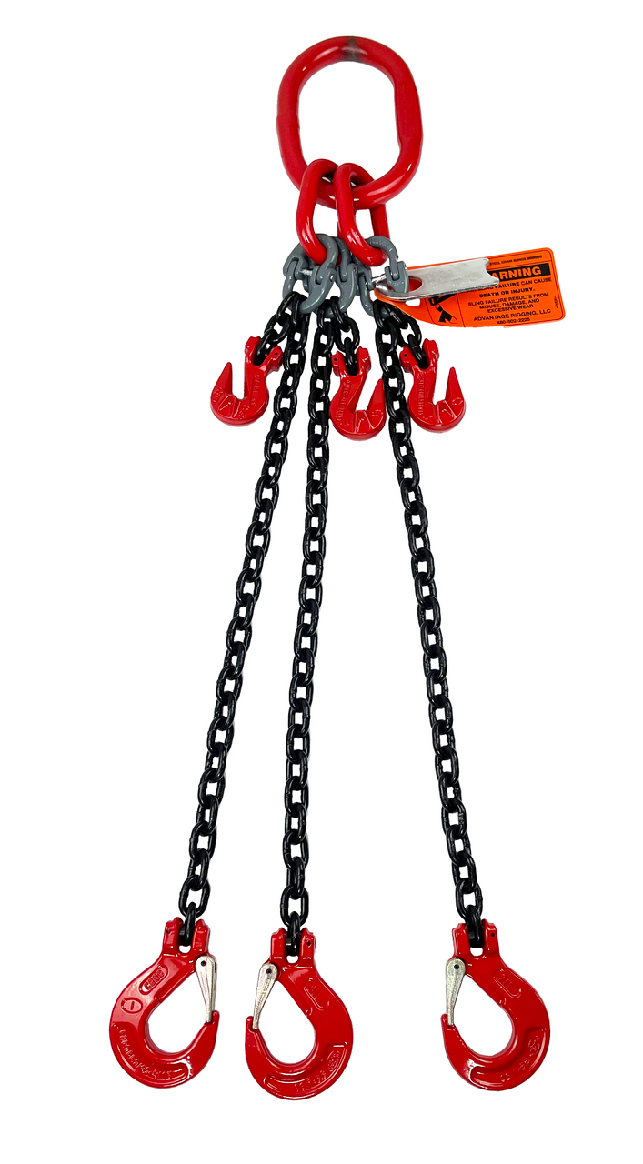 Chain Sling - 5/8" x 5' Triple Leg with Sling Hooks and Adjusters ...