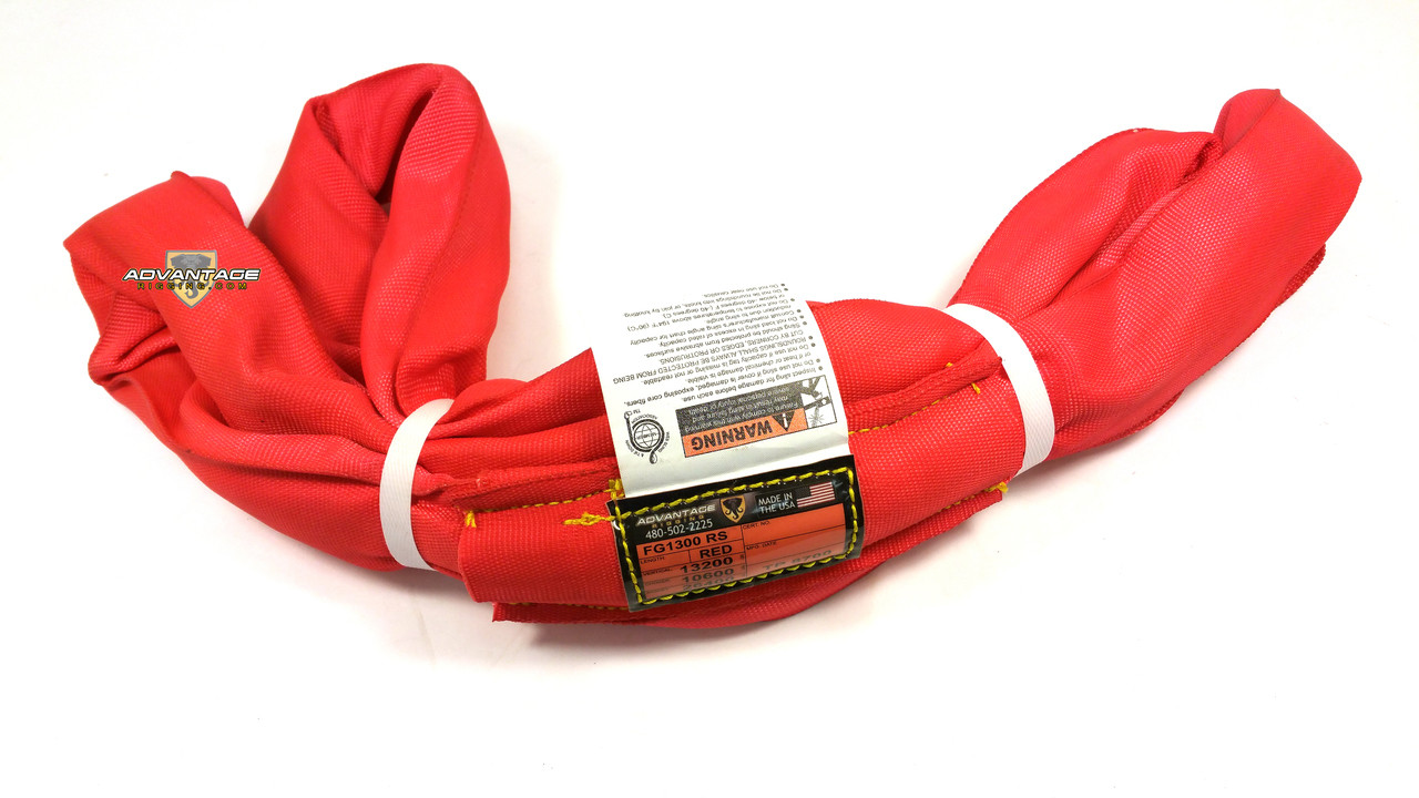 Red Endless Polyester Round Sling Tubular 6' Long - Advantage Rigging
