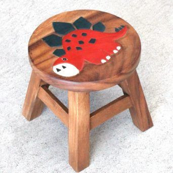 Teak Stool - Recycled Dinosaur - Big Jims Garden Centre