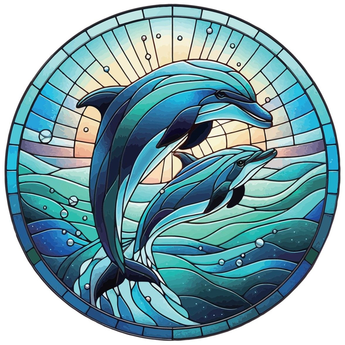 Stained Glass Hanger - Dolphin - Big Jims Garden Centre