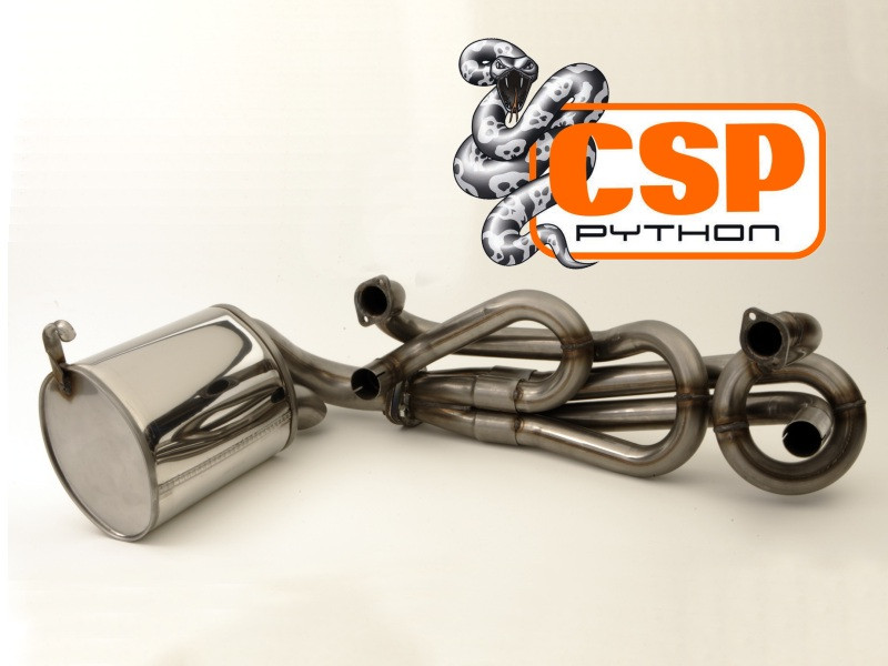 CSP Python Exhaust System, Type I engine into Beetle and Karmann Ghia, 45mm