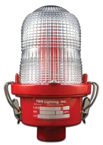 Low Intensity Obstruction Light, Type L-810 Red LED - Eagle Mountain Flag