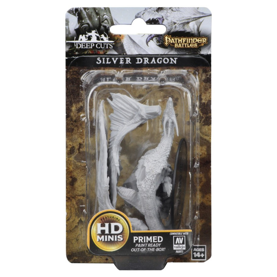 RPG Miniatures: Deep Cuts - Pathfinder Unpainted Minis: Silver Dragon ...