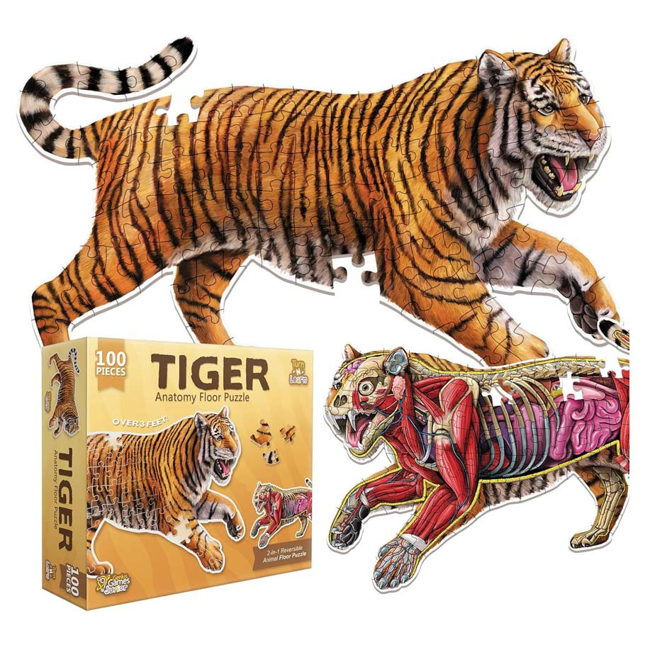 Puzzles: Animal Anatomy: Tiger (100pc) - Tower of Games