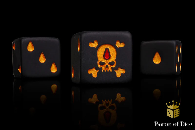 Dice and Gaming Accessories D6 Sets: Black and Grey - Death's Curse (25 ...