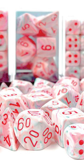 Dice and Gaming Accessories Chessex: Festive: Poly Pop Art/red 7-Die ...