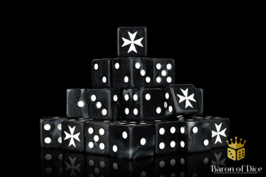Dice and Gaming Accessories D6 Sets: Black and Grey - Knight Templar ...