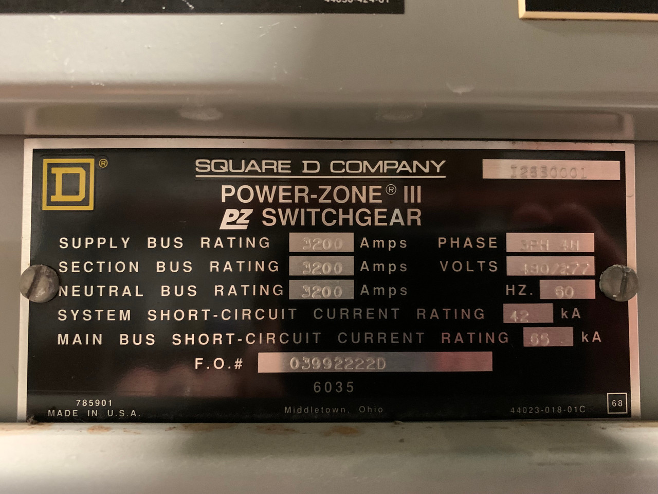 Square D PowerZone III 3200A Main-Tie-Main Switchgear Lineup (#251 ...