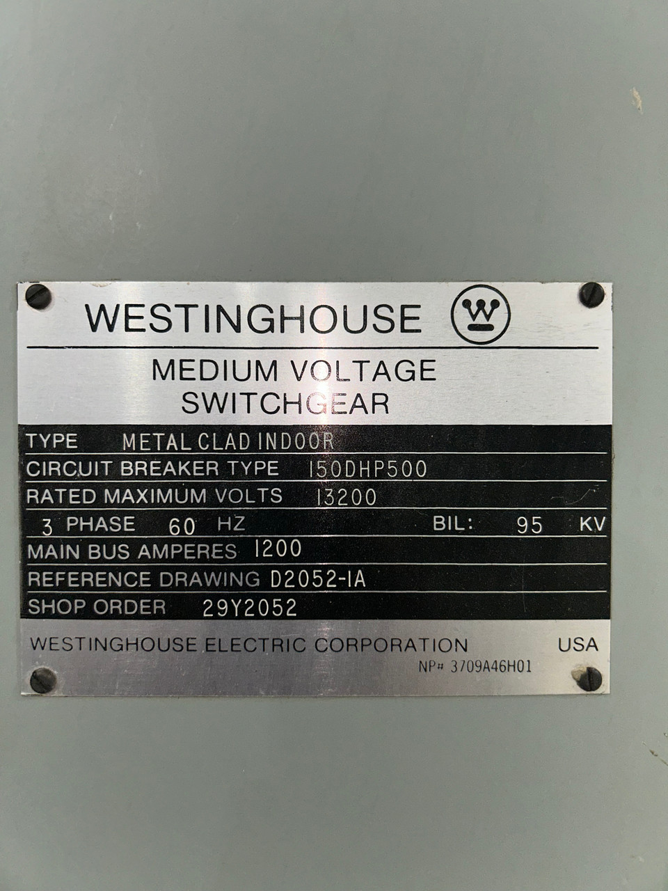 Westinghouse 15KV 1200A DHP Switchgear Lineup (#270) - Bullock Breakers