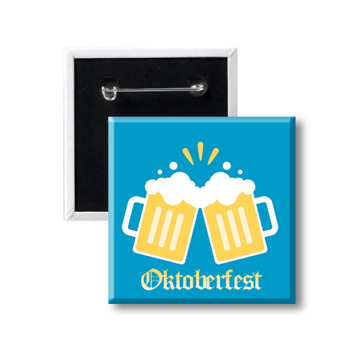 Square Promotional Buttons with Locking Safety Pin - Clash Graphics