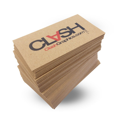 Recycled Cardboard Kraft Paper Business Cards 18Pt - Clash Graphics