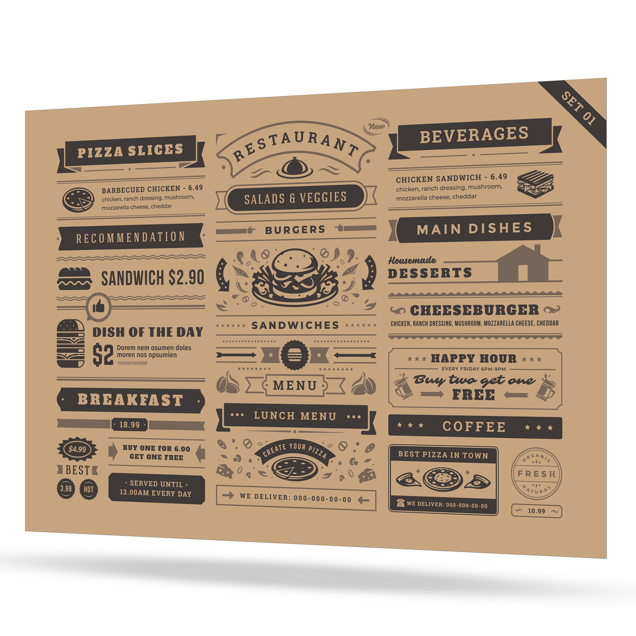 Drink or Bar Menu Graphic Design Service - Clash Graphics