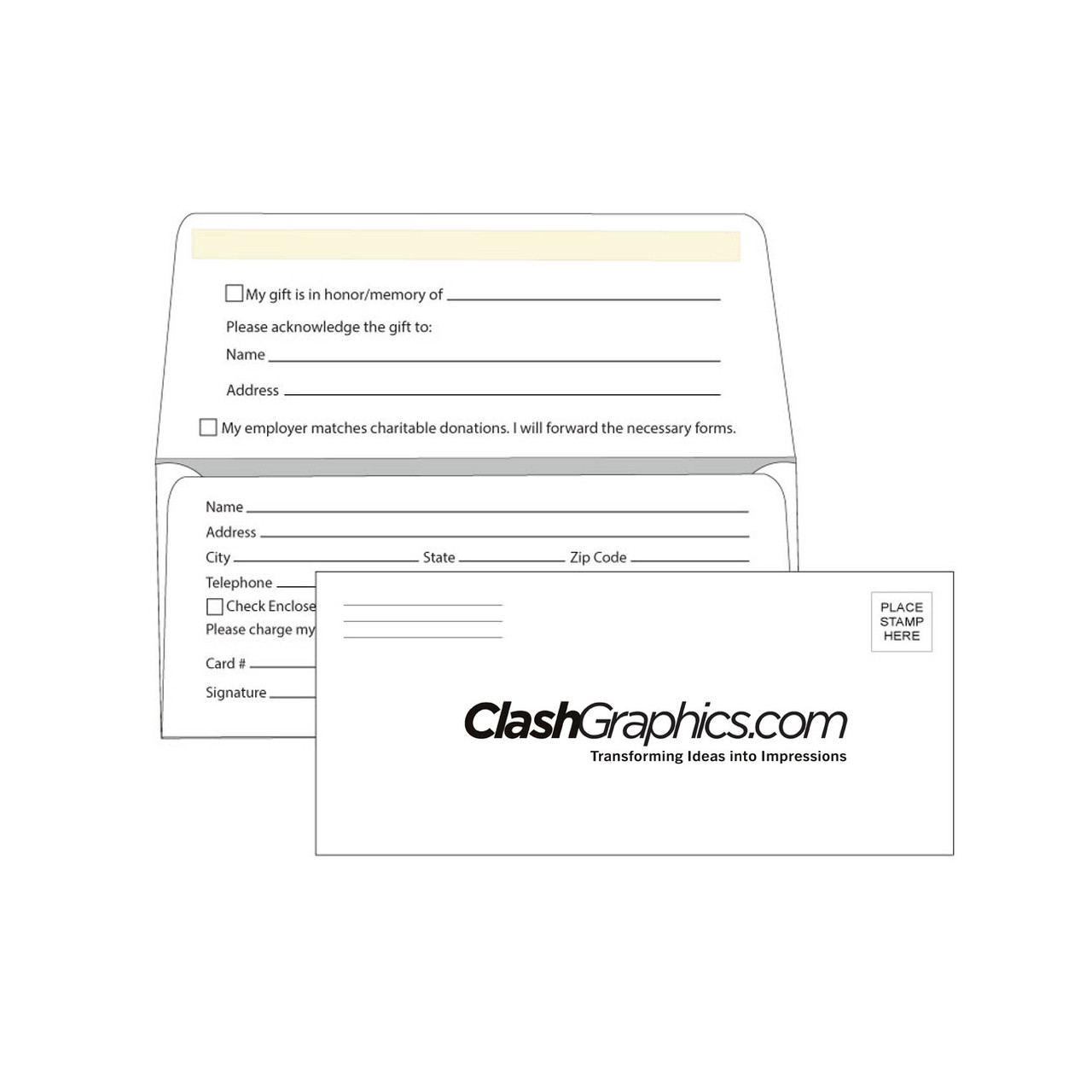 #6 3/4 Donation Remittance Envelopes - Clash Graphics