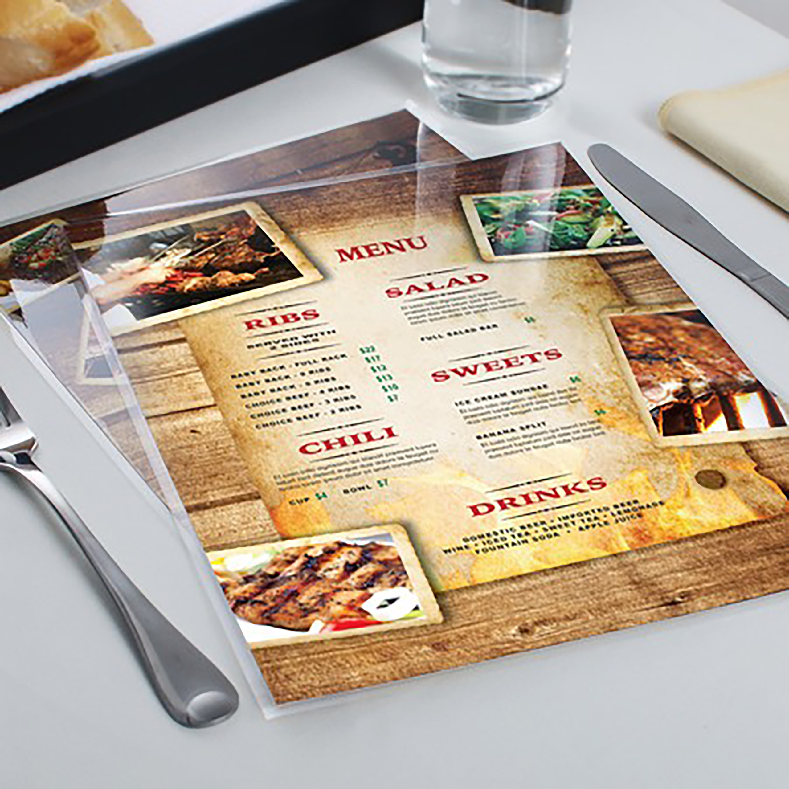 11X17 Laminated Menus - Clash Graphics