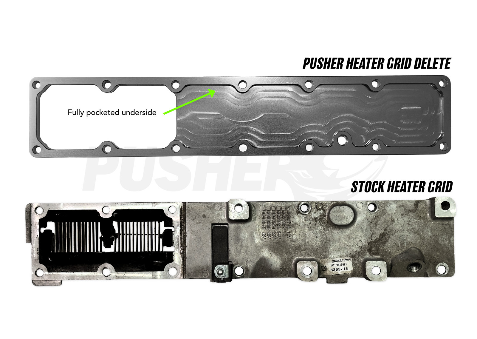 Silver Pusher Heater Grid Delete for 2007.5-2018 Dodge Cummins 2500/3500