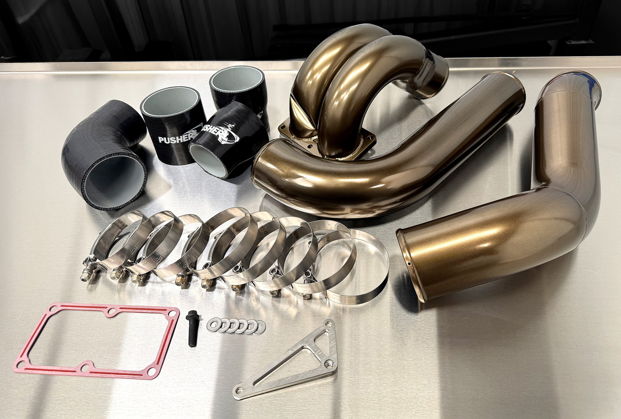 Pusher 3.5" MEGA Intake System with Passenger-Side Intercooler Tube for ...