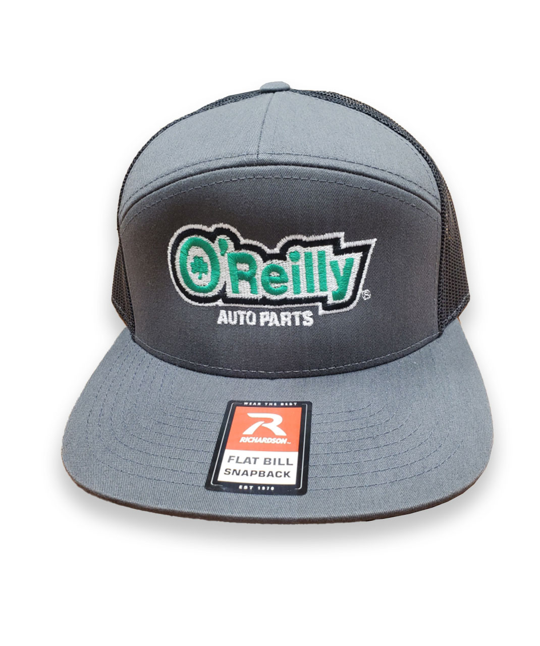 Richardson Seven-Panel Trucker Cap Black/Charcoal