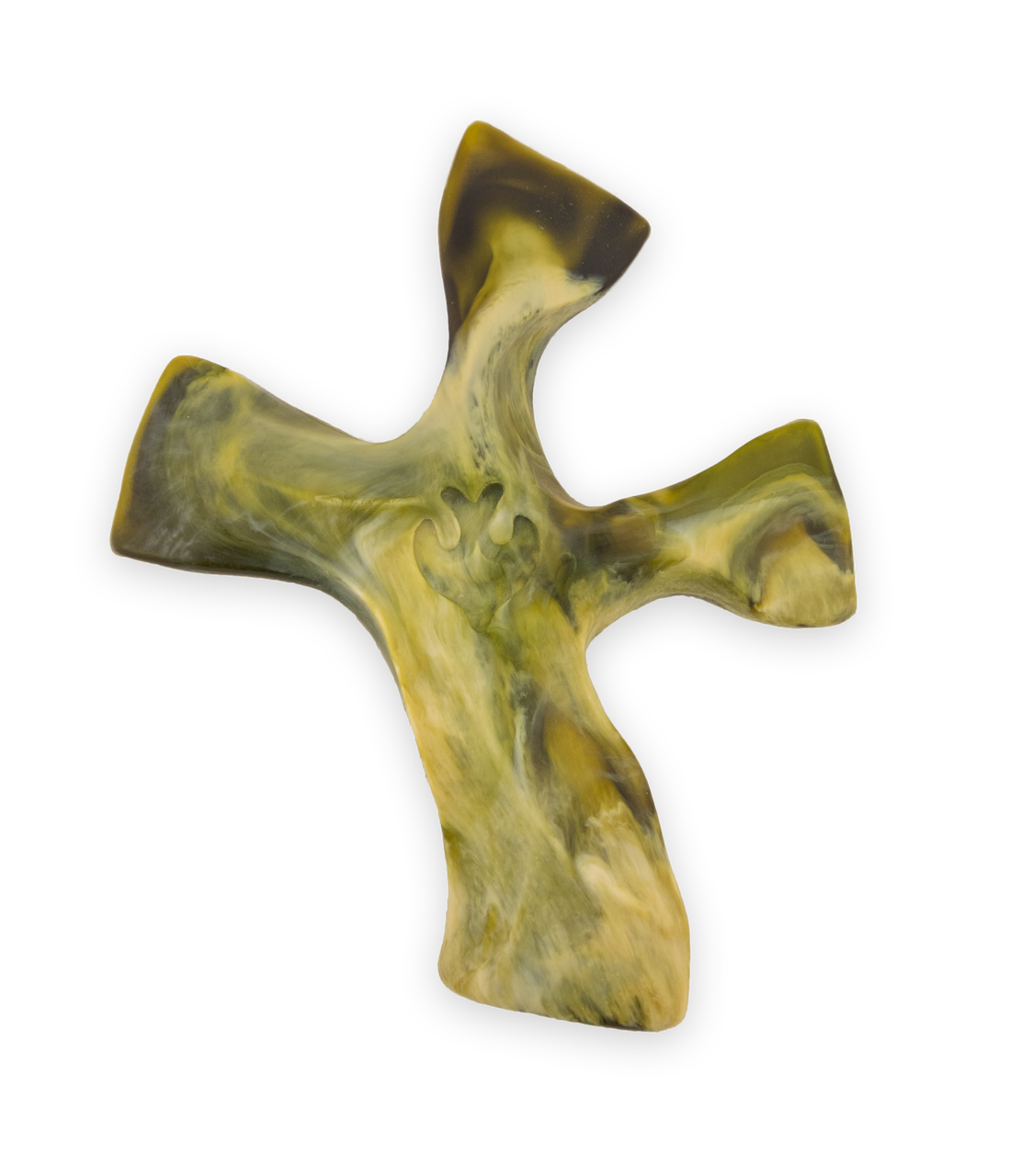 camo clinging cross necklace wood rose white hand cross