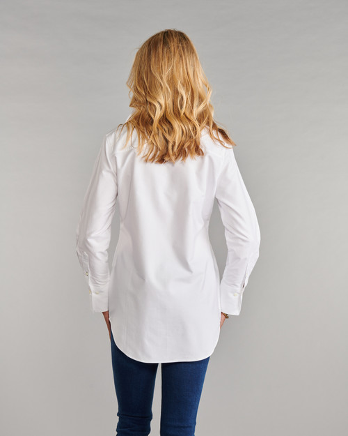 The Modified Boyfriend Shirt in White Easy-Care Pinpoint | Our Slimmer ...