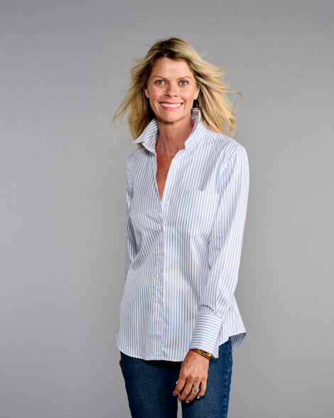 The 4.0 Shirt in Lovely Blue Stripe | Our Fitted-Style Shirt in Blue ...