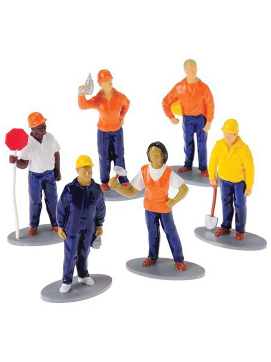 3" Toy Construction Worker Figures