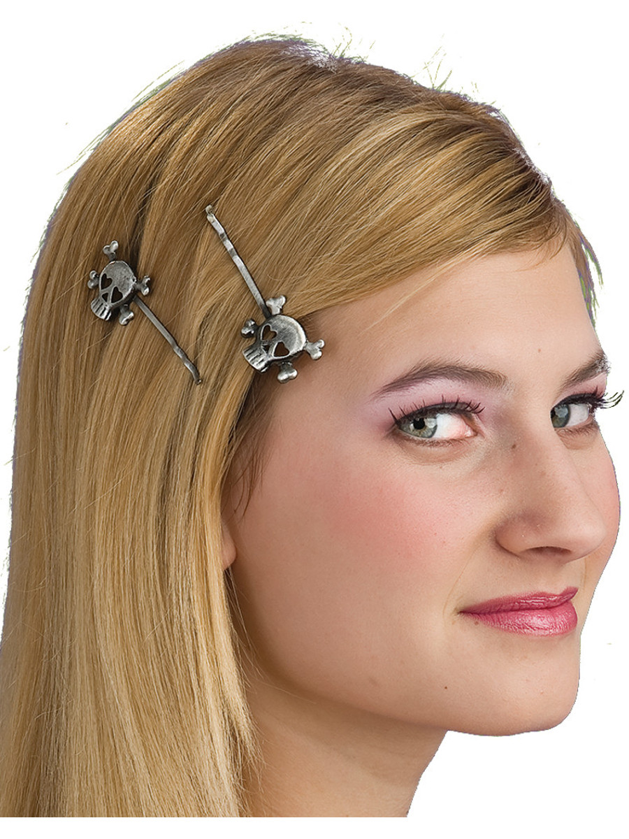 Gothic Skull Pewter Hair Pins