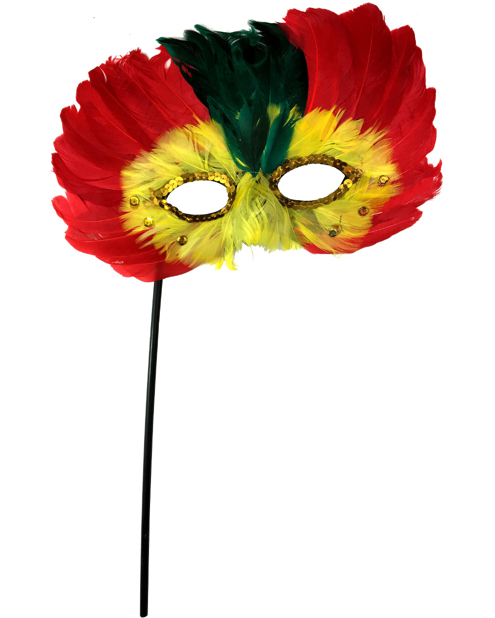 Red Feathered Bird Masquerade Mask