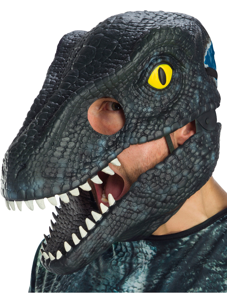 Jurassic World Velociraptor Blue Adult's Moveable Jaw Mask