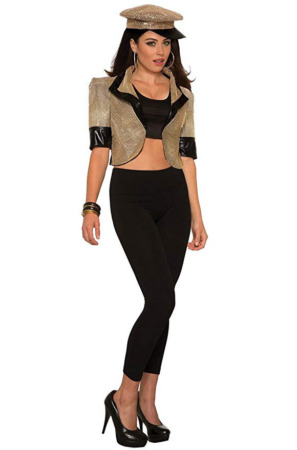 Women's 70s Gold Jeweled Disco Cropped Jacket