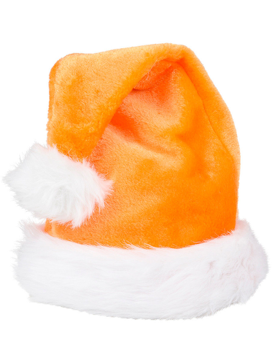 Orange Plush Santa Hat