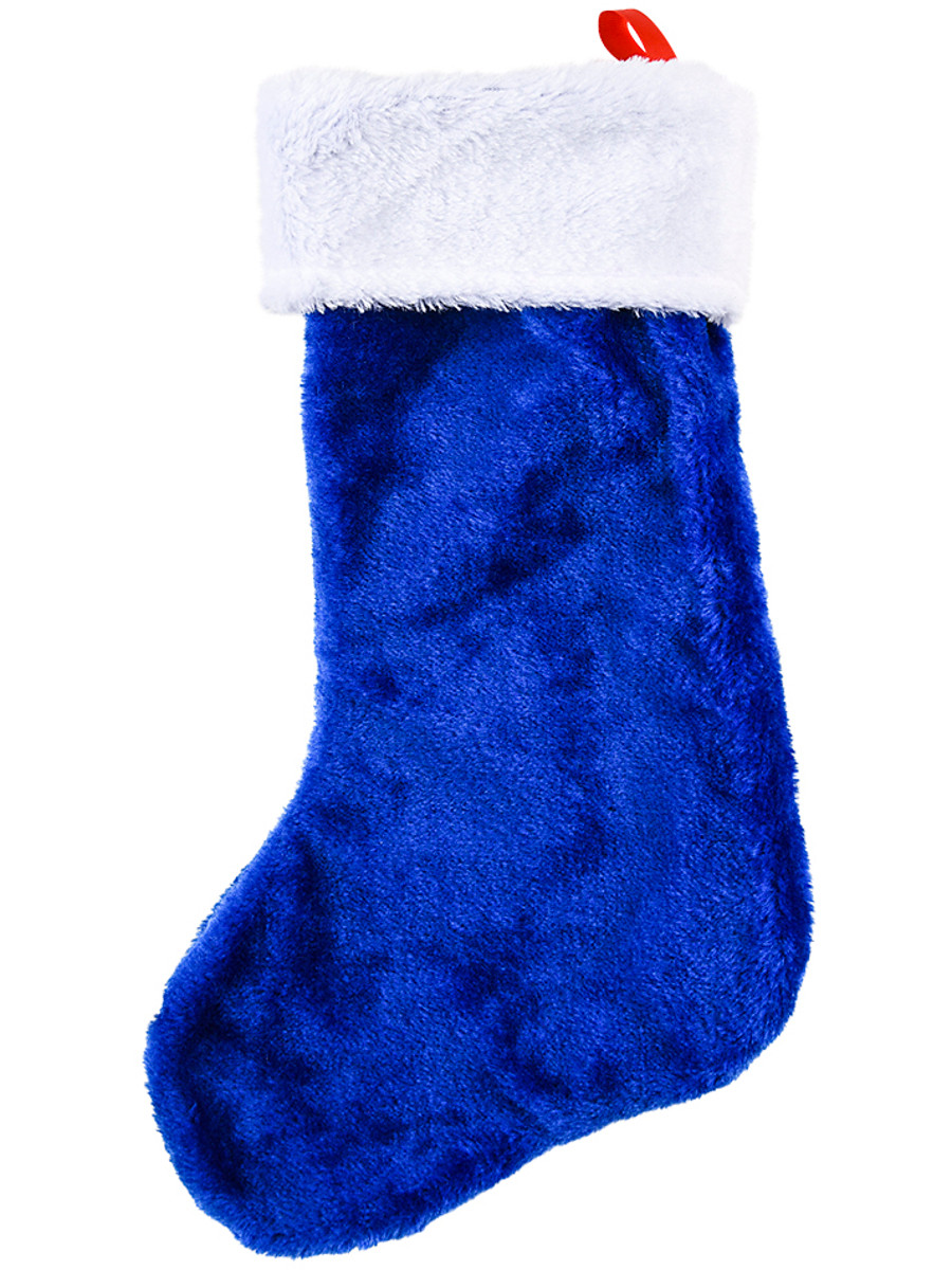 Blue Plush Christmas Stocking