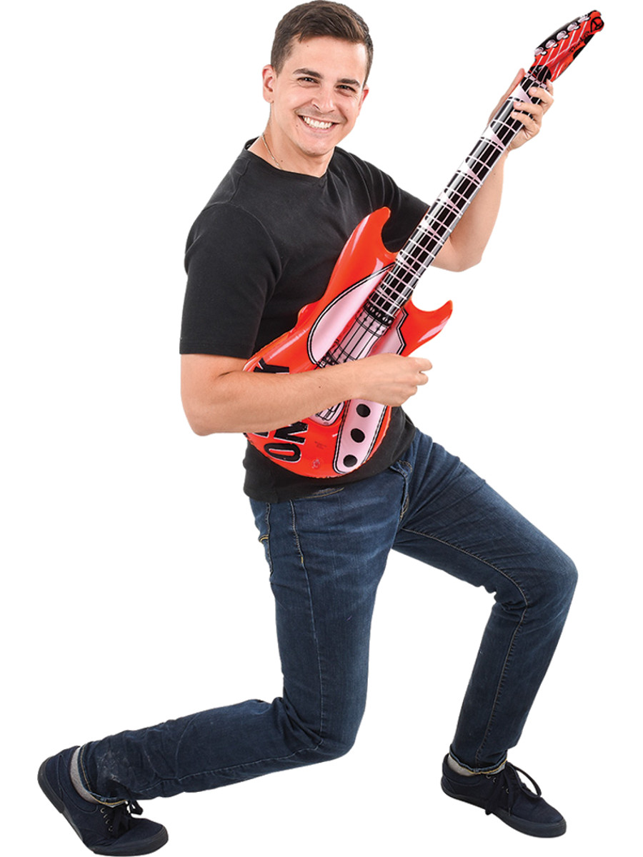 Inflatable Dark Orange Hero Costume Party Decoration Guitar