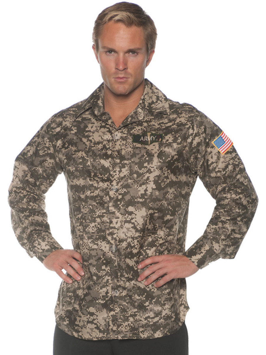 Camo Army Ranger Mens Costume Shirt