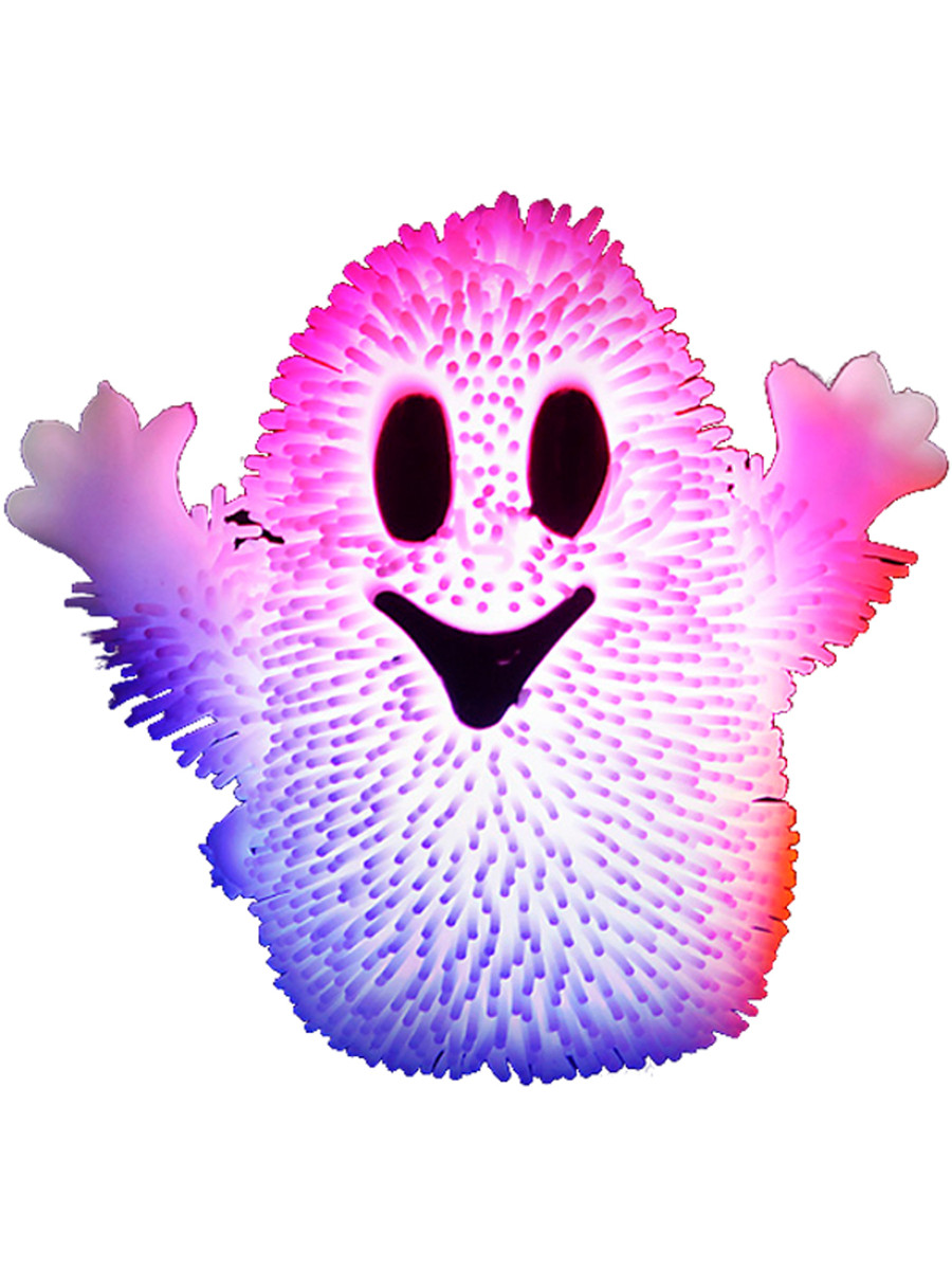 12 Light Up Halloween Ghost Puffer Balls