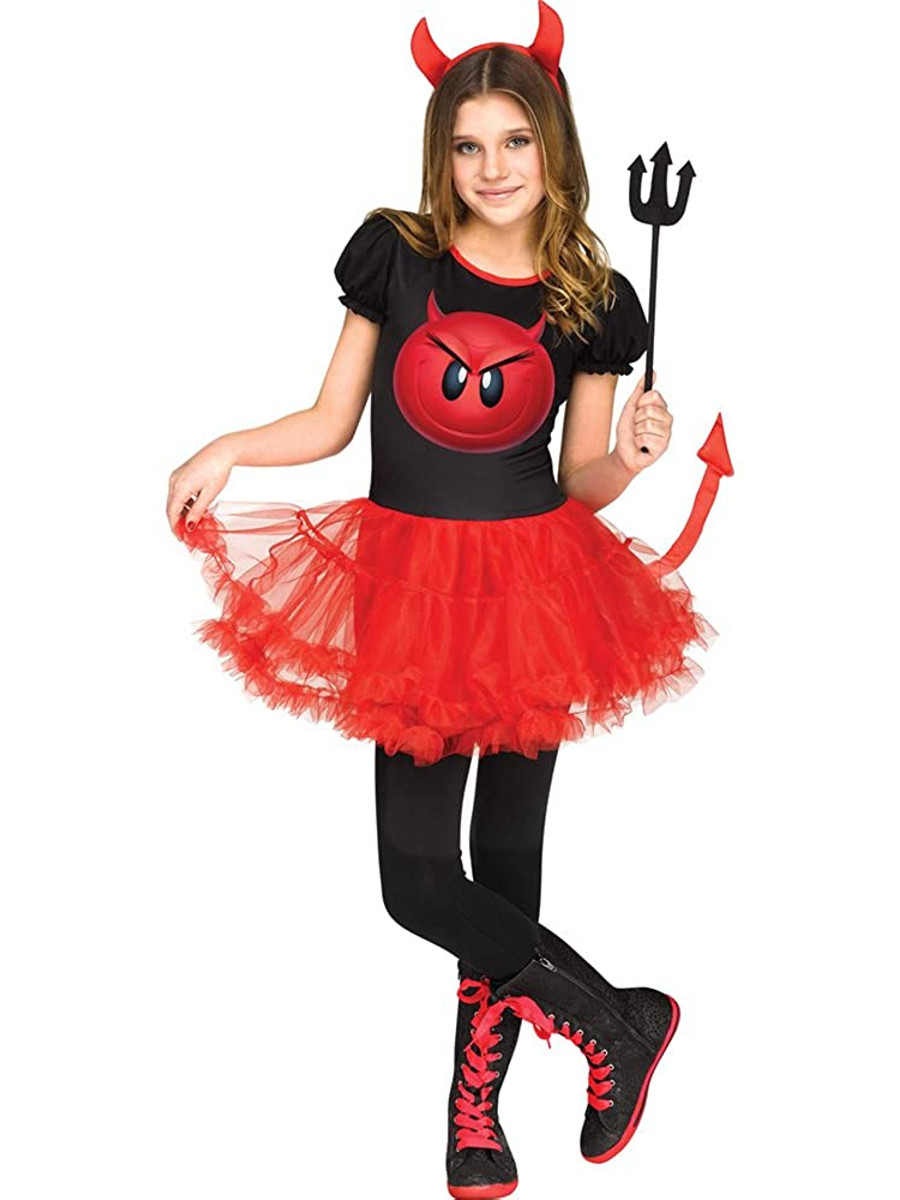 The Devil Emoji Movie Girl's Costume
