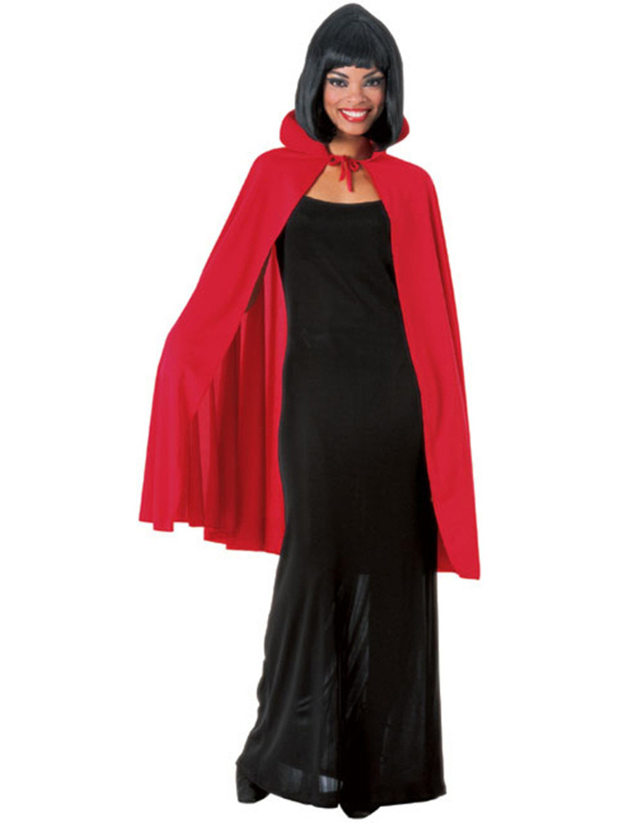 Womens Red 45" Cape