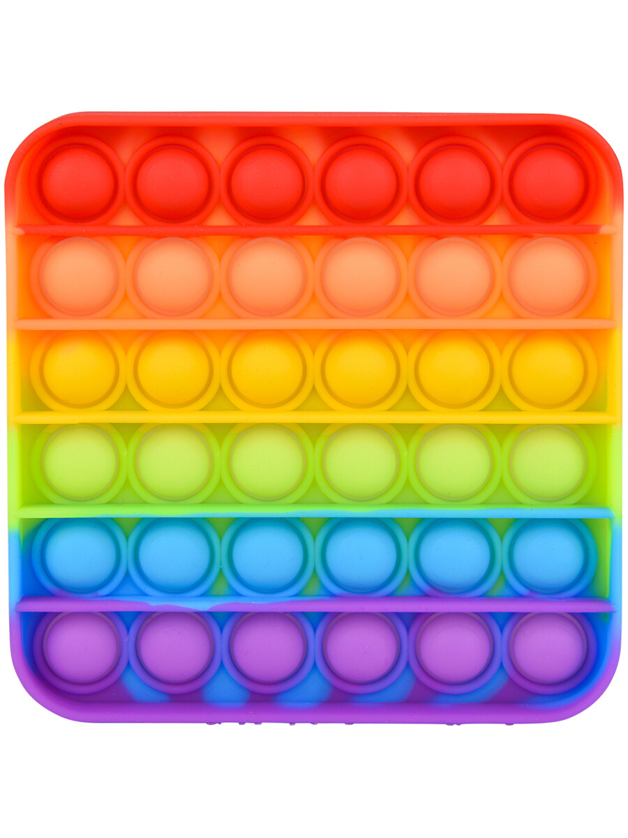 Jumbo Rainbow Square Bubble Popper Toy 5"