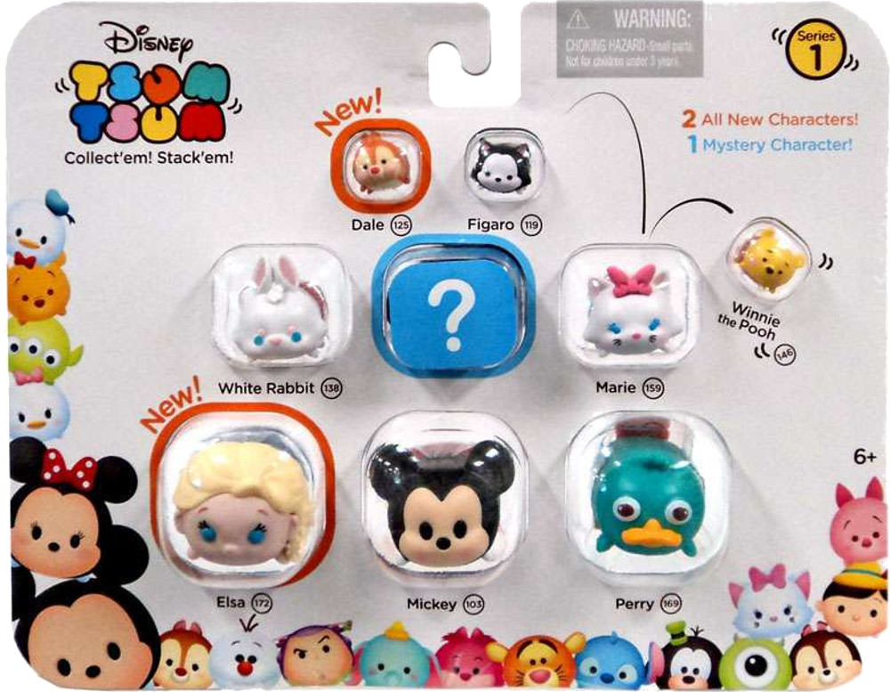Tsum Tsum 9-Pack Dale Figaro Pooh White Rabbit Marie Elsa Mickey Perry ...