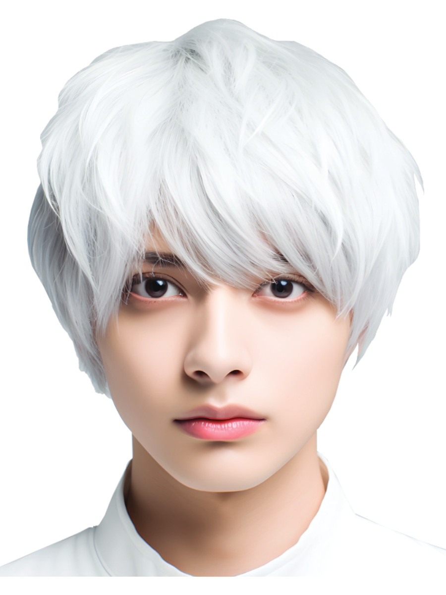 Adult's Anime Hero White Wave Wig