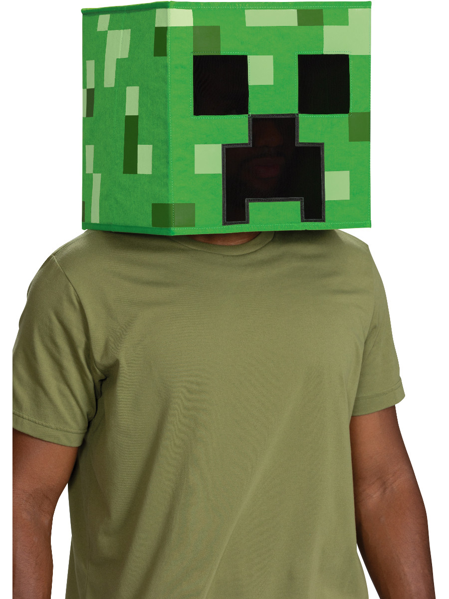 Adult's Minecraft Anniversary Creeper Block Head Mask