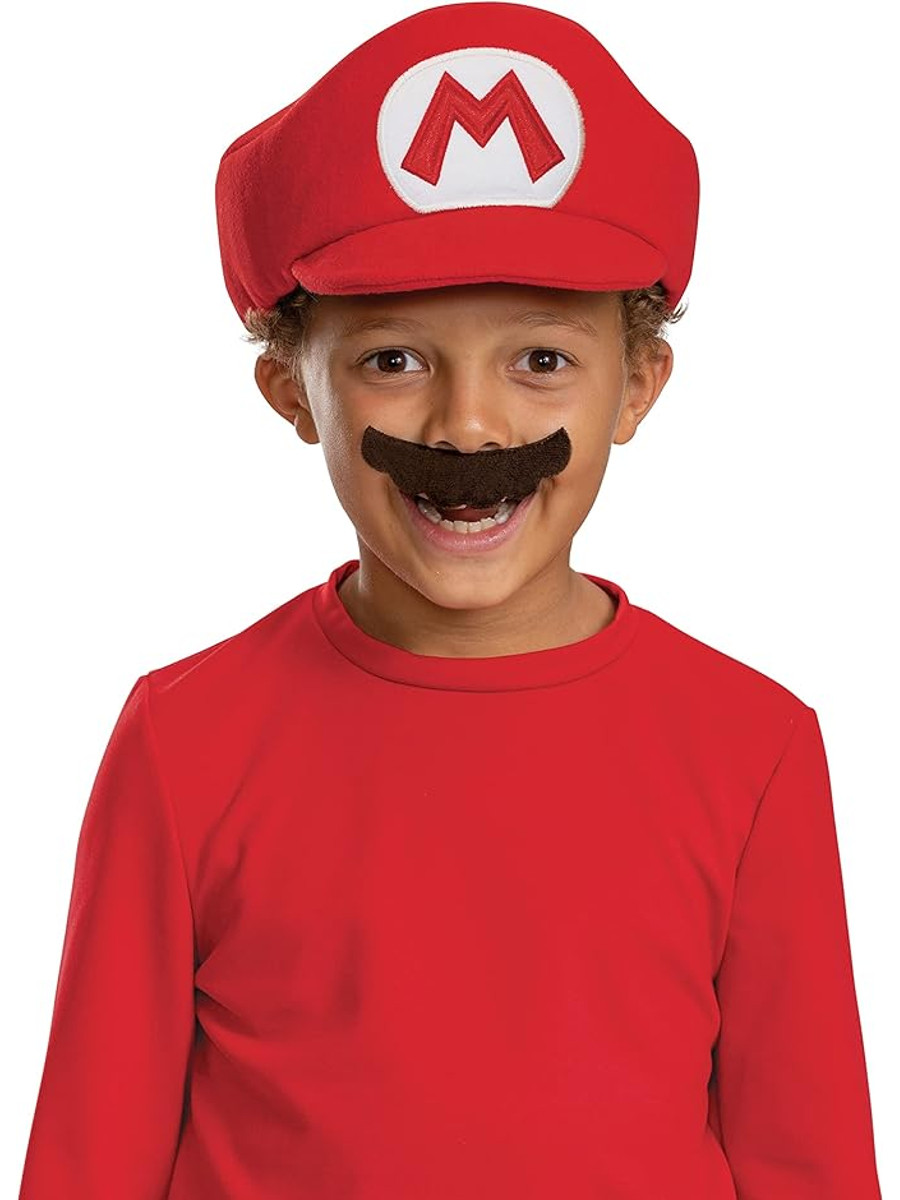 Child's Super Mario Brothers Elevated Mario Hat And Mustache Accessory Kit