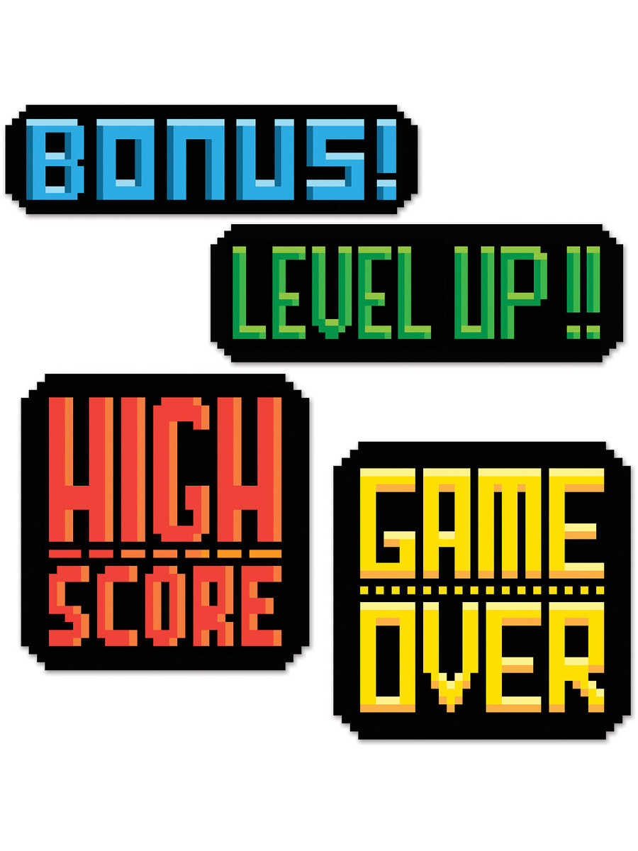 8-Bit Action Sign Cutouts