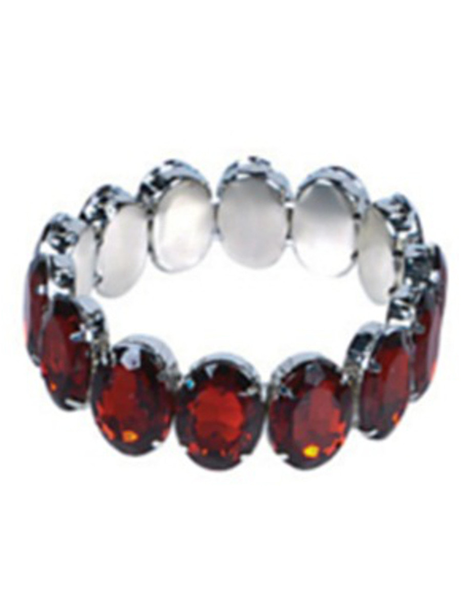 Red Stretch Rhinestone Bracelet
