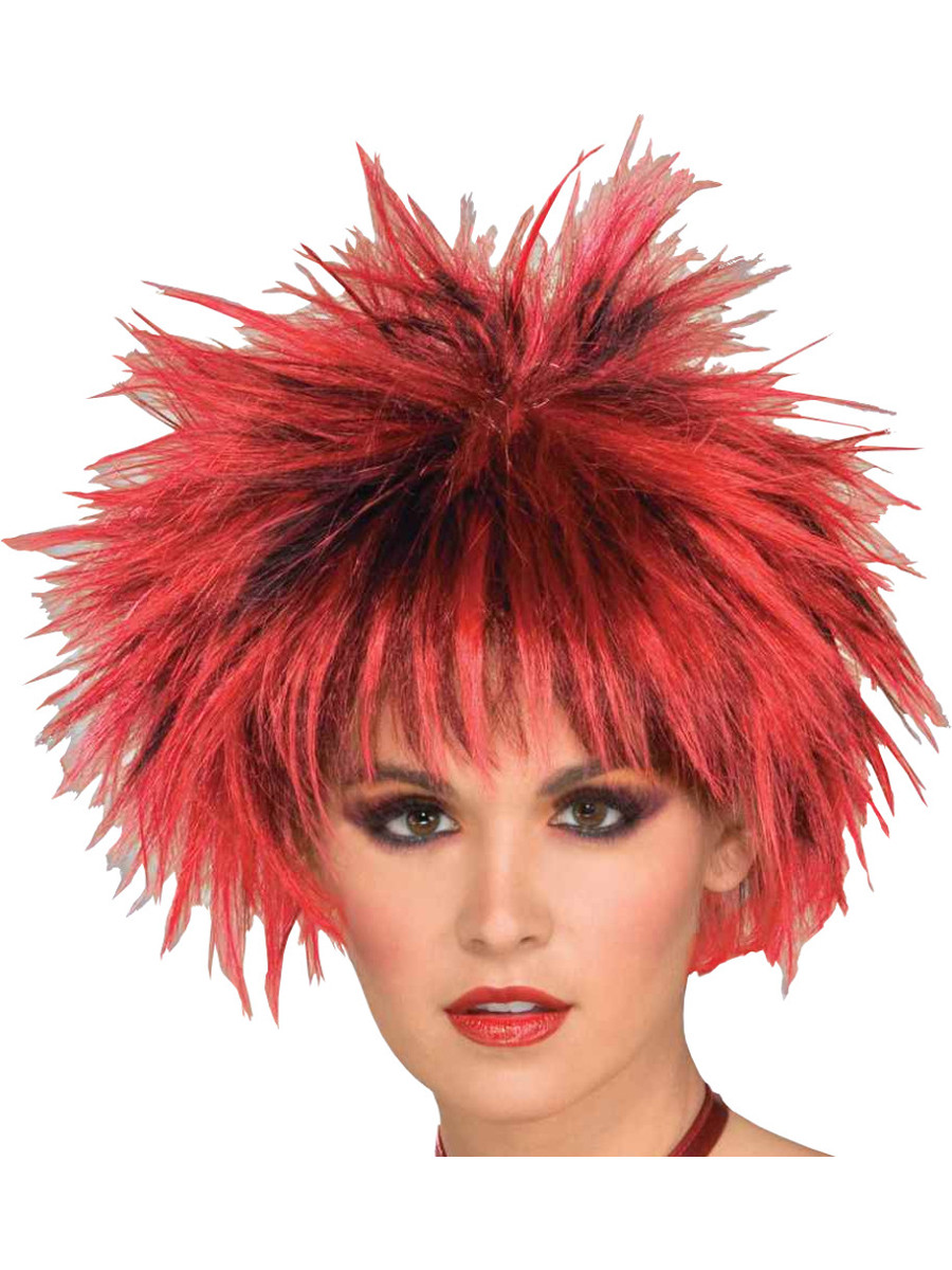Black and Red Spiked Punk Wig